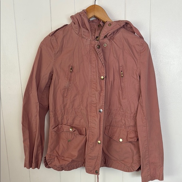 Love Tree | Jackets & Coats | Love Tree Pink Utility Jacket With Hood ...